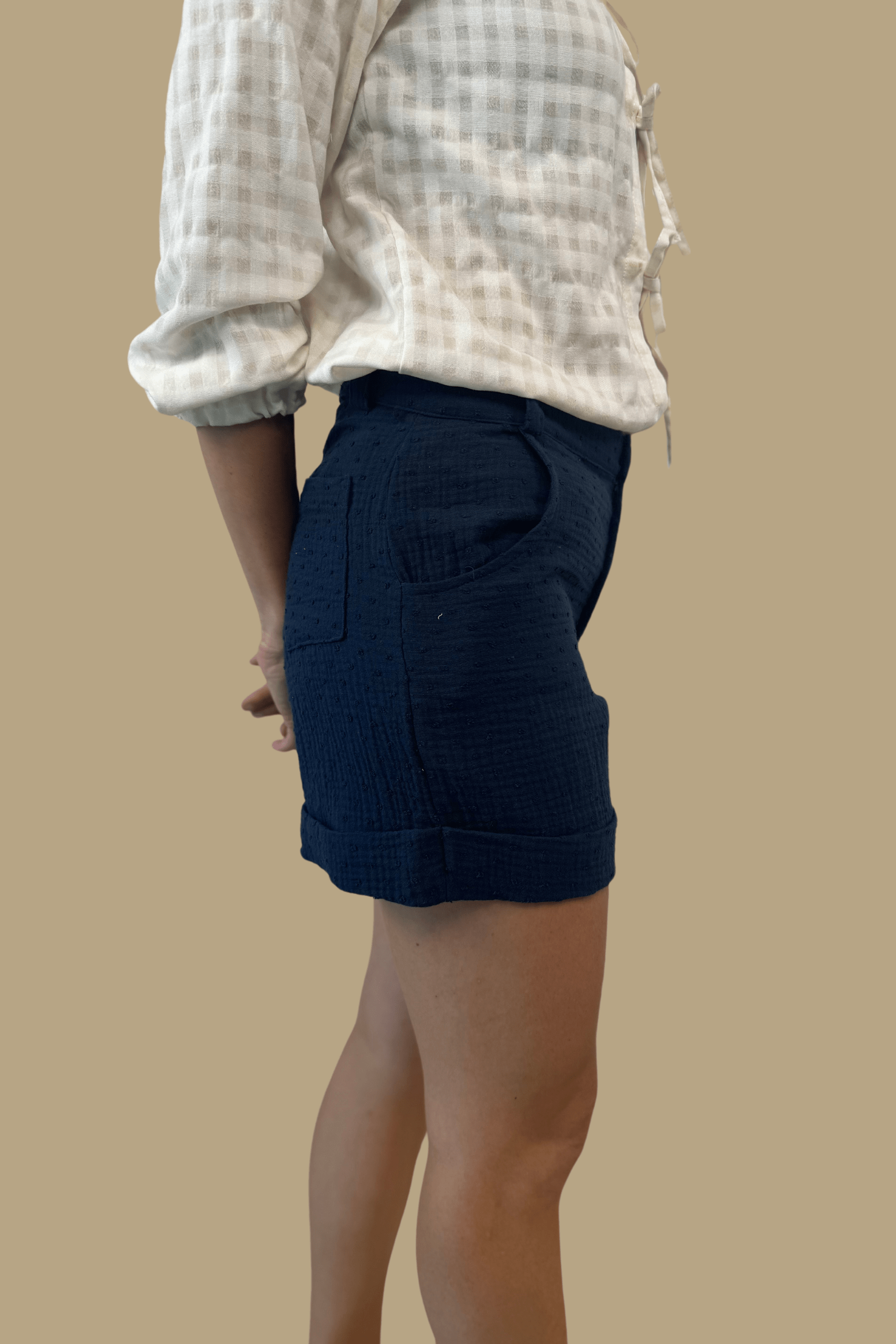 Short azul algodón orgánico – Neu de Cotó